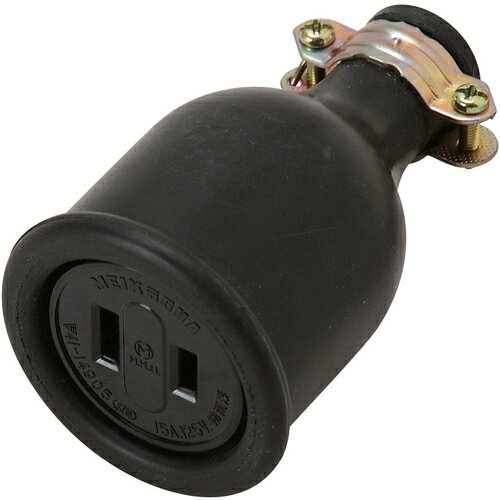 【用途】掃除機、電動工具などの交換用電源ソケット。【機能・特徴】125V15A2芯接続。【仕様】●交流電圧125V。●許容電流15A。●防雨対応。【商品サイズ】奥行75×幅45×高さ45mm　重量60g【注意事項・その他】電線許容を超える電...