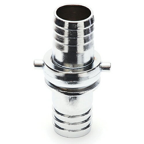 【用途】ポンプパーツ。【機能・特徴】ホースとホースの連結に。ホースバンドを使用してホースに接続します。【仕様】●内径32mm（1・1・4インチ）ホース用。●金属製。【材質】●亜鉛ダイカスト。【商品サイズ】幅60×高さ105×奥行45mm　重...