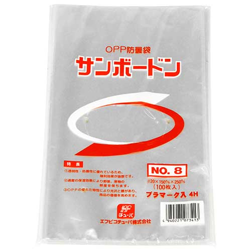 【用途】プラマーク付き化粧箱入り袋・フィルム。【機能・特徴】透明性が高く、防曇加工を施したことにより袋の中の水分が水滴にならず、鮮度の保持性が高く内容物を守ります。【仕様】●外寸：150×250mm。●厚み：20。●穴：4H。●製品一枚重量...
