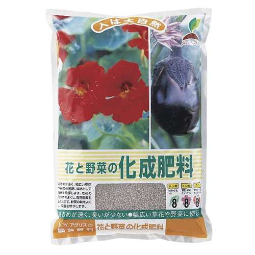 【用途】家庭園芸用肥料。【機能・特徴】効きめが速く、臭いが少なく、幅広い草花や野菜にお使いいただける肥料です。【仕様】●内容量：1kg。●チッ素(N)8・リン酸(P)8・カリ(K)8。【送料について】北海道、沖縄、離島は送料を頂きます。【ご...