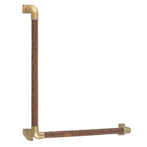 【用途】住宅用の木製介護手すり。【機能・特徴】手すり部は木製で抗菌仕上げ、手すりの太さも握りやすい径32mmです。【仕様】●サイズ：600×600mm。●カラー：アンティークゴールド・ミディアムオーク。●手すり径：32mm。●抗菌処理。●付...