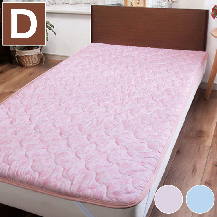 裏面防水加工の3層構造ふっくら敷パッド裏面に防水加工を施しマットレスや布団への水分の染み込みを防止。寝汗対策や介護にオススメです。肌触りの良いピーチスキン、乾きやすいポリエステルわた、防水布で寝具を守る！さらりとした気持ち良い肌触り!!ビニ...