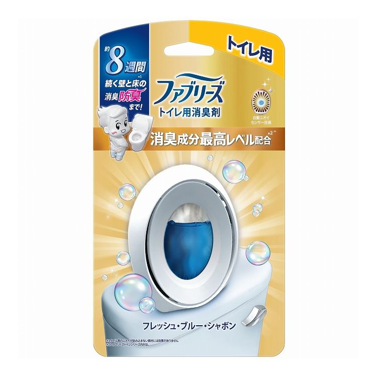 【商品説明文】ファブリーズの次世代消臭剤！トイレはどうしてもイヤなニオイがこもりがち。ファブリーズのトイレ用消臭剤なら、自動ニオイセンサー技術が、ニオイ分子に反応し、自動でいやなニオイを中和。壁・換気扇周りの天井まで消臭と防臭コーティングし...