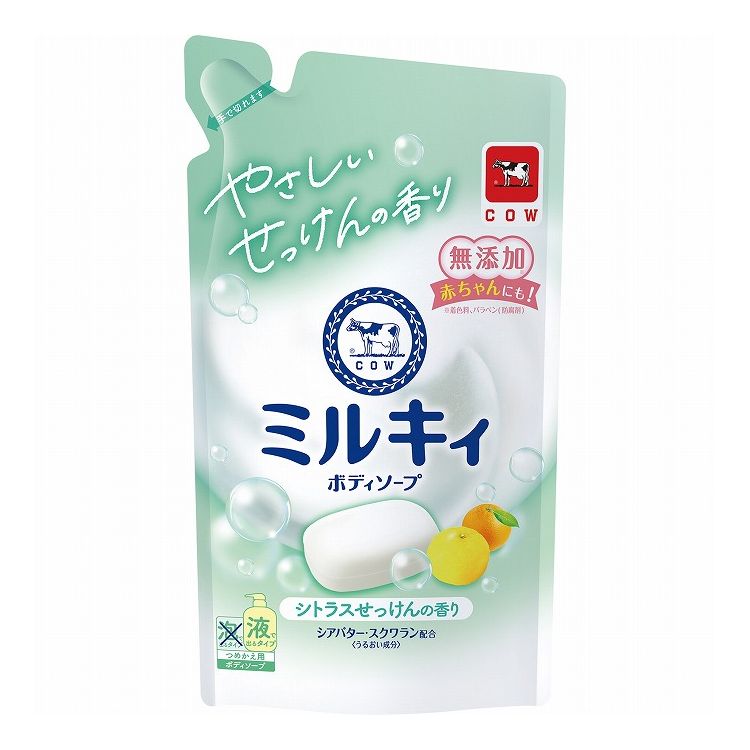 【商品説明文】110年以上やさしさにこだわってきた牛乳石鹸のやさしいせっけんの香りのボディソープ。クリーミィな泡で肌のうるおいを守り、すべすべ肌に。赤ちゃんから大人まで家族みんな心地良く使えます。シアバター・スクワラン(うるおい成分)配合。...