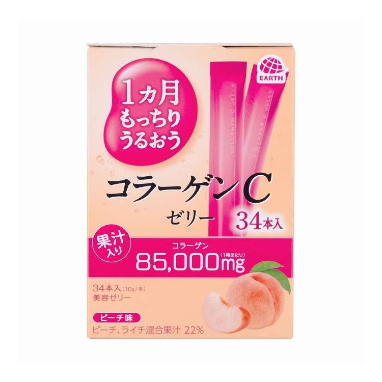 【商品詳細】●1ヵ月もっちりうるおう●ピーチ味（ピーチ、ライチ混合果汁22％）●34本入（10g／本）●美容ゼリー●7つの美感成分配合（1）低分子コラーゲンペプチド（2）グルコサミン（3）コンドロイチン硫酸（4）プロテオグリカン（5）ビタミ...
