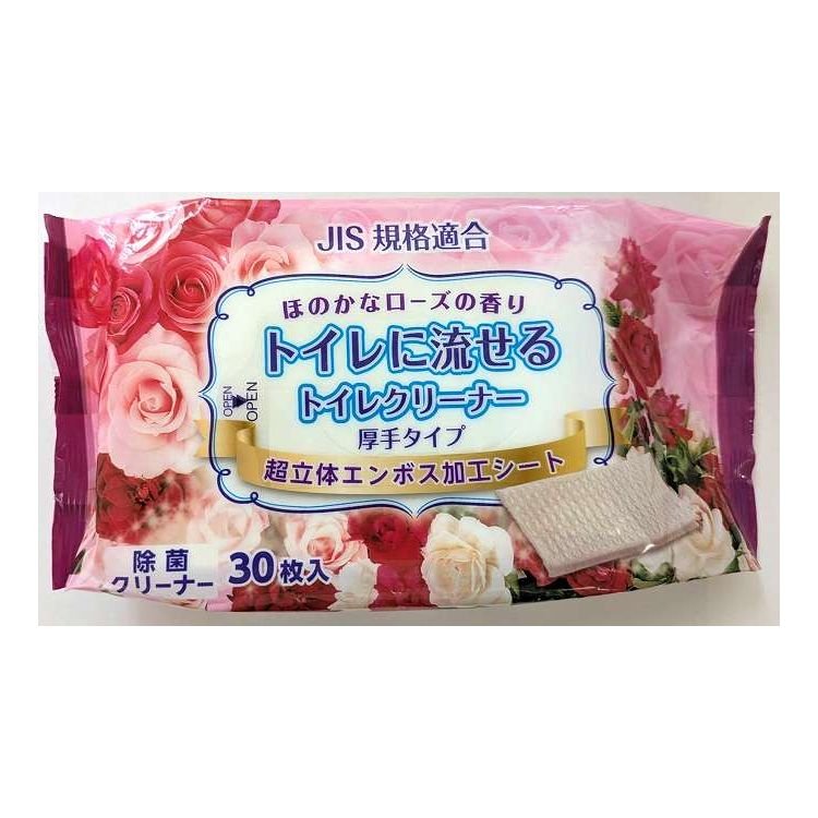 【商品詳細】アルコールを配合した除菌効果のあるトイレ用のお掃除シートです。便座などの雑菌やカビを衛生的に落とします。超立体エンボス加工シートです。たっぷりとした厚手タイプです。使用後はそのままトイレに流せる水解ペーパーです（JIS規格適合）...