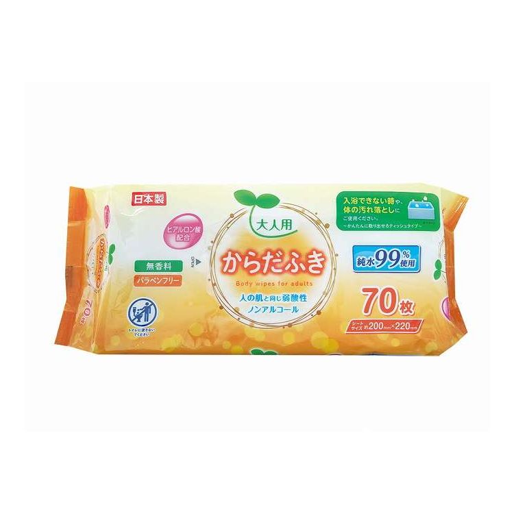 【商品詳細】入浴できない時や、体の汚れ落としにご使用ください。メーカー名:ライフ堂生産国・加工国:日本内容量:70枚【代引きについて】こちらの商品は、代引きでの出荷は受け付けておりません。【送料について】北海道、沖縄、離島は送料を頂きます。