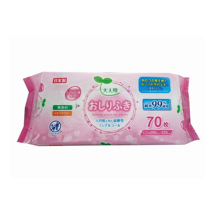 【商品詳細】おむつの替え時や、おしりの汚れ拭きにご使用ください。メーカー名:ライフ堂生産国・加工国:日本内容量:70枚【代引きについて】こちらの商品は、代引きでの出荷は受け付けておりません。【送料について】北海道、沖縄、離島は送料を頂きます。