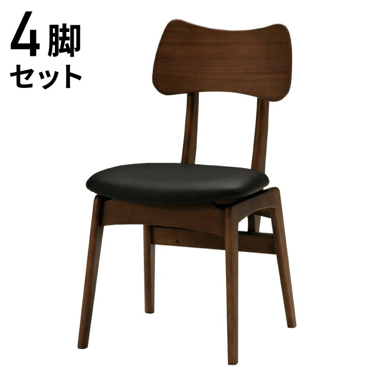 品種：ダイニングチェア。サイズ：W430×D495×H780×SH430。素材：ウォールナット突板、ラバーウッド。コメント：木目の風合いが美しい、ナチュラル感を楽しむダイニングチェア。背が丸みのある変形デザインでカジュアルな印象を与えつつ、...