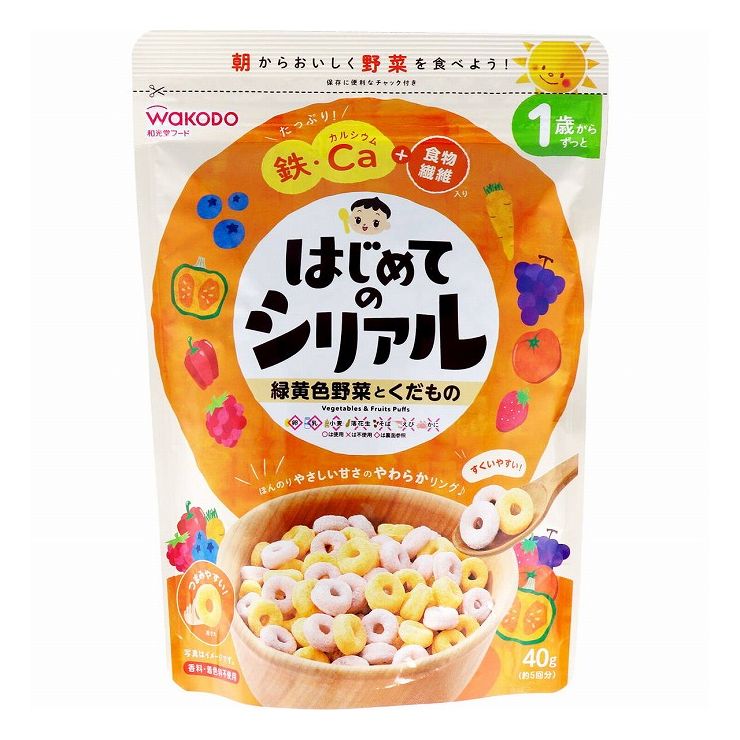 【発売元:アサヒグループ食品】ほんのりやさしい甘さのやわらかリング♪賞味期限：別途パッケージ記載4種類の緑黄色野菜と4種類のくだもの、国産米をパフにした甘さひかえめのシリアルです。野菜やくだもののやさしい風味です。●好き嫌いや食べムラのある...