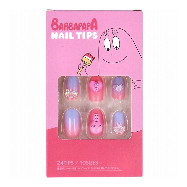 【商品詳細】【構成品】ネイルチップ24個、接着用シール1枚、ミニファイル1個【対象年齢】16才以上【材質】ネイルチップ：ABS樹脂ミニファイル：ウッドチップキャラクターパーツ：不飽和ポリエステル樹脂【使用方法】(1)自爪に近いサイズのチップ...