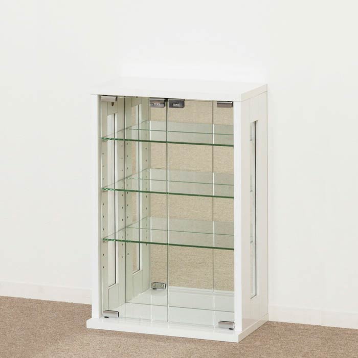 【サイズ】W40×D23（20）×H60cm【重量】約12.5kg【材質】合成樹脂化粧繊維板、ガラス 【生産国】中国【詳細サイズ】ガラス棚（可動）3枚 約W36×D15×厚み0.5cm、3.3cmピッチ11ヶ所移動 内寸約W36×D15×H...