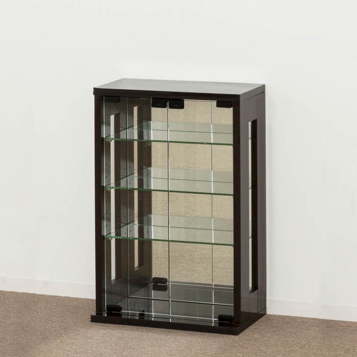 【サイズ】W40×D23（20）×H60cm【重量】約12.5kg【材質】合成樹脂化粧繊維板、ガラス 【生産国】中国【詳細サイズ】ガラス棚（可動）3枚 約W36×D15×厚み0.5cm、3.3cmピッチ11ヶ所移動 内寸約W36×D15×H...