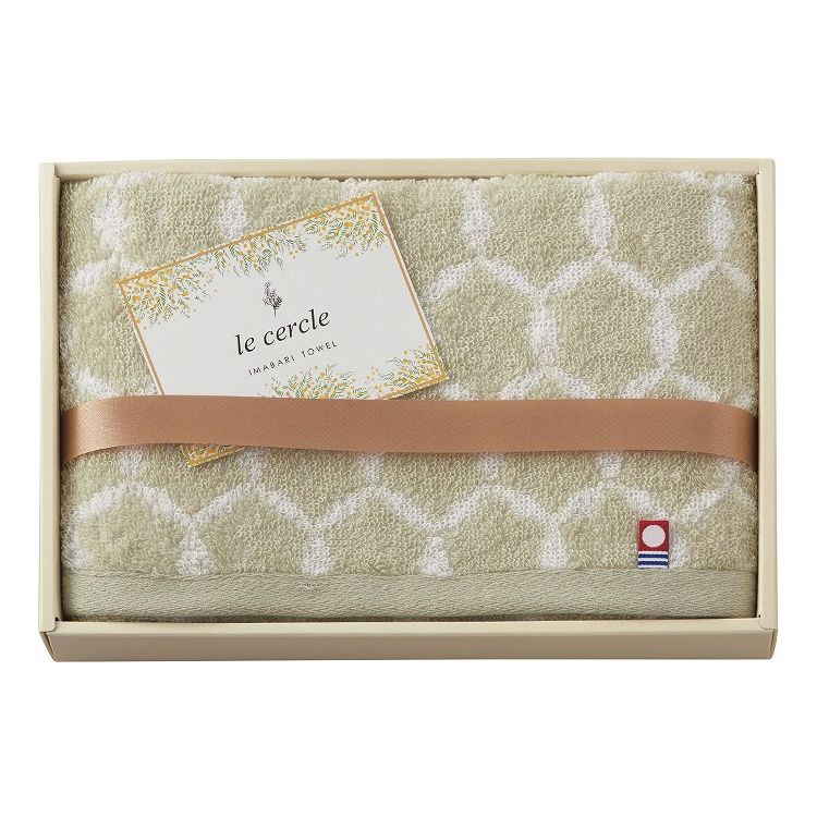 シリーズ名「ル・セルクル」の“セルクル”は、フランス語で「円（サークル）」を意味します。「円（えん）」をくり返したデザインのタオルに人とのつながり、「縁（えん）」が末永く続きますように…という想いを込めました。【商品内容】フェイスタオル×1...