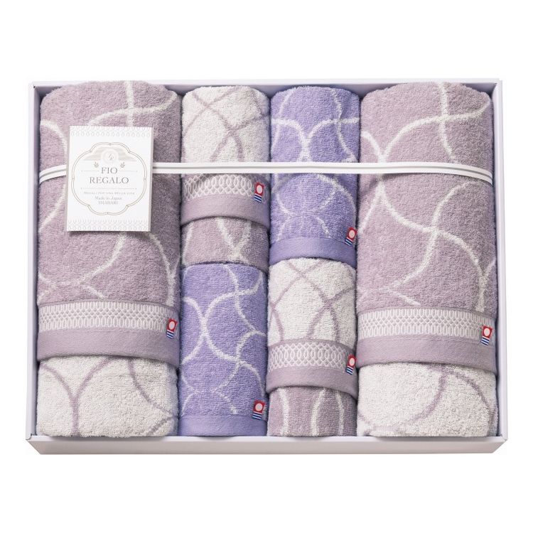 落ち着いた色合いでモダンなデザインのタオルです。タオル名産地・今治で織り上げたタオルは、使いはじめから吸水性がよく、ふんわりした風合いが長続きします。【セット内容】バスタオル×2・フェイスタオル×2・ウォッシュタオル×2【商品サイズ】ウォッ...