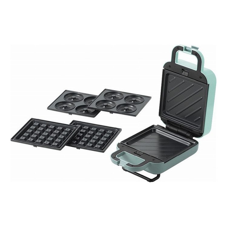 マリ・クレール 着脱式3WAYホットサンドメーカー MC-813R【商品説明】レートを付け替えてワッフルも焼ける、着脱式のホットサンドメーカー。パリ発信の人気ブランド「マリ・クレール」のキッチン家電です。食パンの耳まではさんで焼けるので、耳...