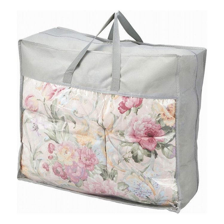 花浪漫 羽根ふとんバッグ入り ピンク HRU-520PI【商品説明】厳しい寒さの中で育つ水鳥は、寒さから身を守るために暖かい空気を含む羽毛（ダウン）を蓄えています。その軽くて保温性に優れたダウンを使用しています。 来客用に備えておくと便利で...