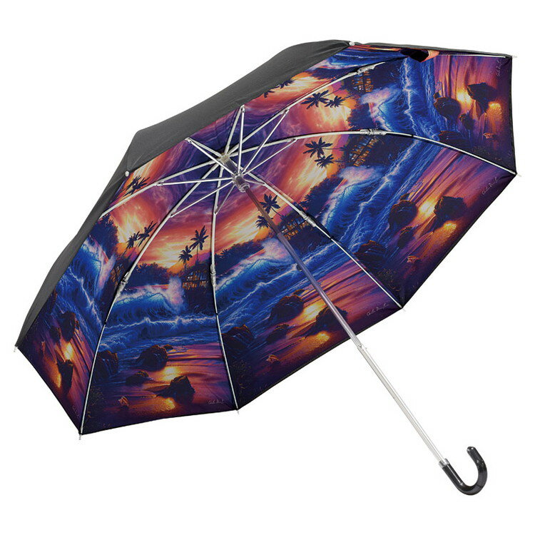 雨の日も晴の日でもお使いいただける折りたたみ傘です。親骨はグラスファイバーを使用しており、屈曲性に富み折れにくいです。同柄の収納袋付き。折りたたまずにそのままでもまとめることが出来ます。ポリエステル（二重張り）、グラスファイバー、アルミ、ス...