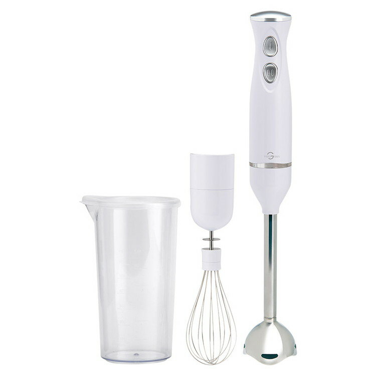 まぜる、つぶすを手軽に。スムージーやディップソース作り、スープや離乳食が簡単に作れます。泡立て器付きでホイップクリームやメレンゲ作り、600ml計量カップ付きでオリジナルジュースなどが作れます。ステンレス製なので清潔にご使用いただけます。コ...