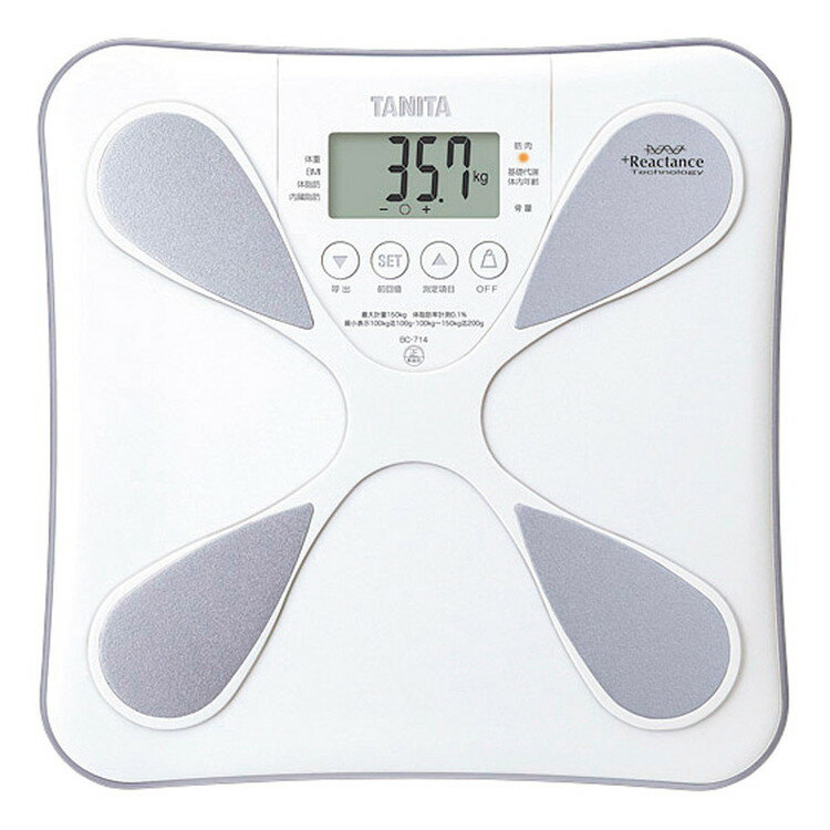 自動認識機能を搭載。乗るだけで自動で電源が入り、測定者を認識し測定結果を自動でスクロール表示します。体重・体脂肪率はもちろん、内臓脂肪レベルや筋肉量、推定骨量までチェックすることが出来ます。体重・体脂肪率・内臓脂肪レベル・筋肉量・基礎代謝量...