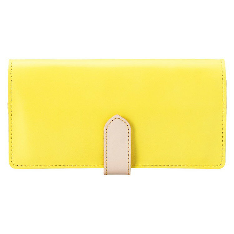 ポップなカラー革に落ち着いたヌメ革のコンビネーションで上品な仕上がりの長財布です。ベロ留め2段階ホック開閉式。札入×2室、ファスナー式小銭入×1室、カード入×8室、ポケット×4室。牛革、内:牛革（ヌメ革）10×19.5×2.5cm※天然皮革...