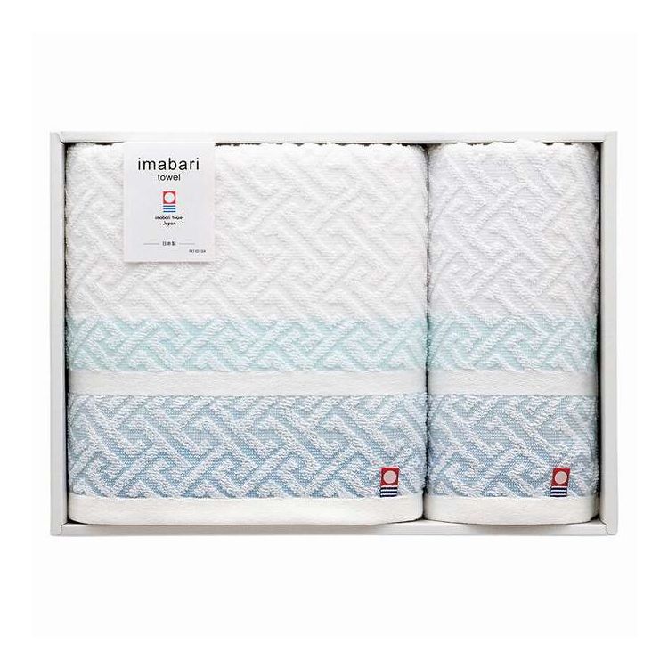 伝統紋様をグラデーションカラーで表現しました。今治で丁寧に織り上げ、グラデーションカラーで日本伝統の紋様を表現しました。使いやすいタオルに仕上げっています。日本製【セット内容】-サイズ：コンパクトバスタオル:40×110cm、ウォッシュタオ...