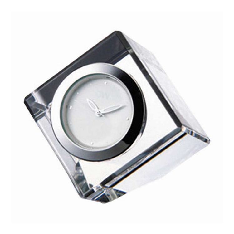 コンパクトで高級感あふれるデスククロック。創立や周年記等のギフトに最適。すっきりとした、四角い形が人気のミニクロック。★SR626SWボタン電池1個付【セット内容】-サイズ：5×4×5.5cm重量/容量：0.2kg箱サイズ：9×8×7cm材...