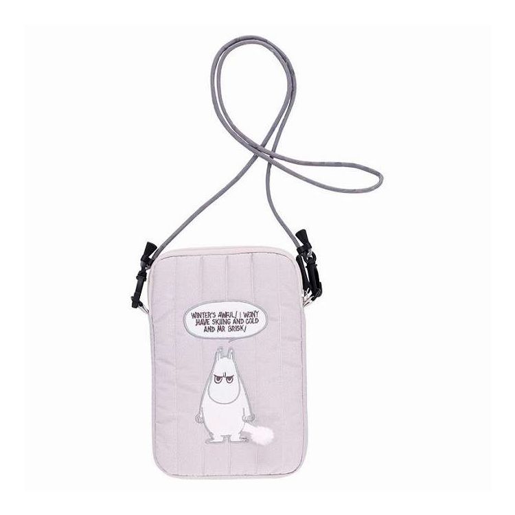 ふわふわのキルティングがかわいいサコッシュです。小さくてコンパクトだからちょっとしたおでかけや、少ない荷物で外出したいときに便利ムスッとした表情のムーミンとリトルミイがポイントです。アップリケ刺繍・半立体・クッション内臓・YKKファスナー【...