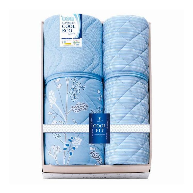 冷感素材で暑苦しい夜もひんやり涼しい掛敷セットリバーシブル四方ゴム付（敷パット）【セット内容】-サイズ：肌布団:140×190cm、敷きパット:100×200cm重量/容量：-箱サイズ：50×35×14cm材質：肌布団平地:ポリエステル90...