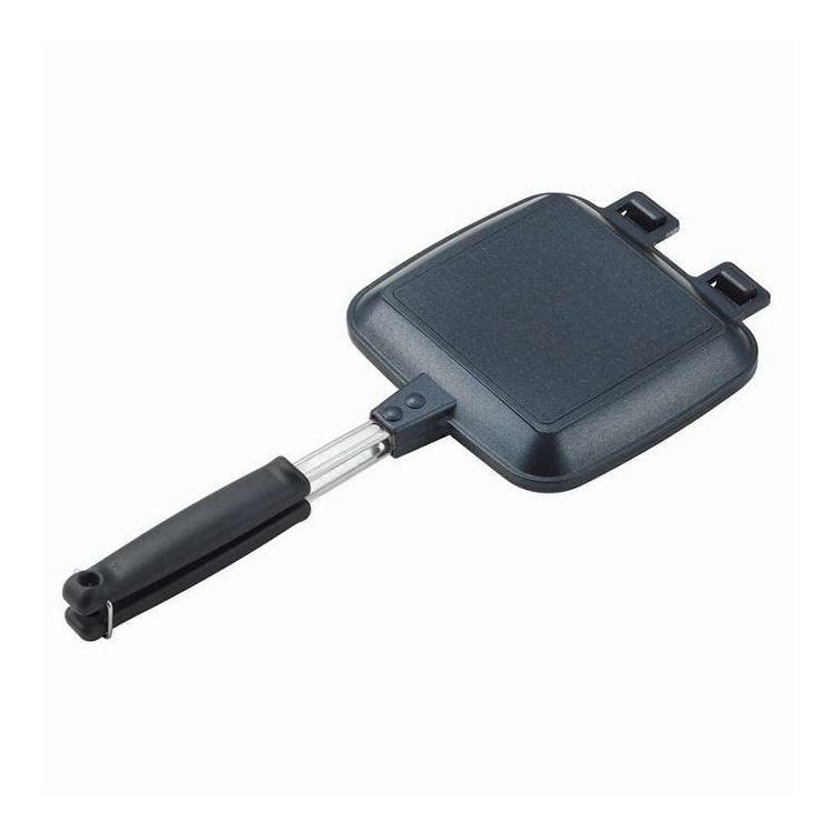 市販の食パンがまるまる収まる、内寸（約）140×130mmのビッグサイズ!厚さ内寸（約）28mmなので、具がたっぷり入るホットサンドメーカーです。アウトドアにも普段使いにもお役立ち。はさんで焼くだけのカンタン調理で、アツアツ出来立てのホット...