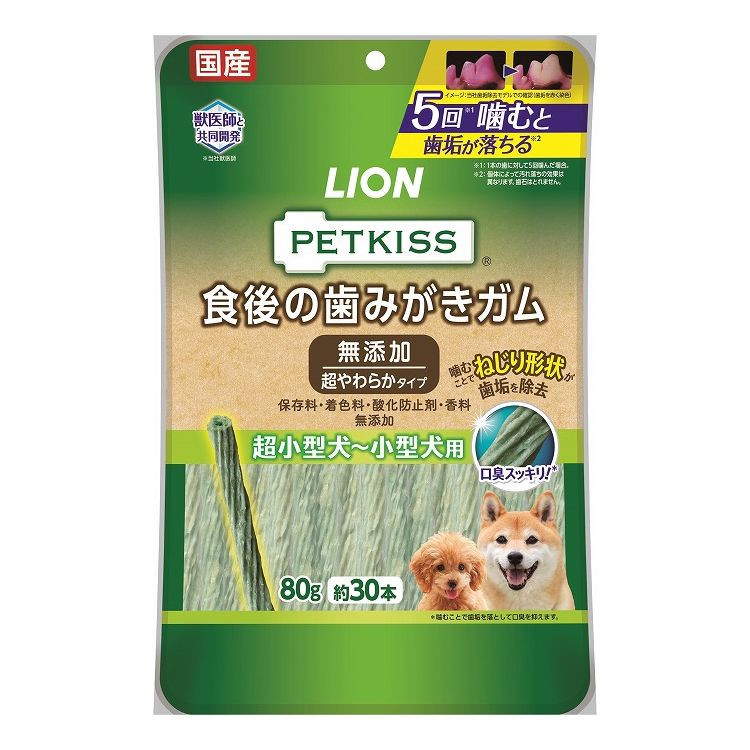 【商品説明】・メーカー獣医師と共同開発した歯みがきガム。・メーカー独自のブラッシング繊維のガムをギザギザねじり形状に。・ギザギザねじり形状のガムを噛むことで、歯面の歯垢をかき出す。・さらに噛むことで、歯垢を落として口臭を抑制。・ピロリン酸ナ...