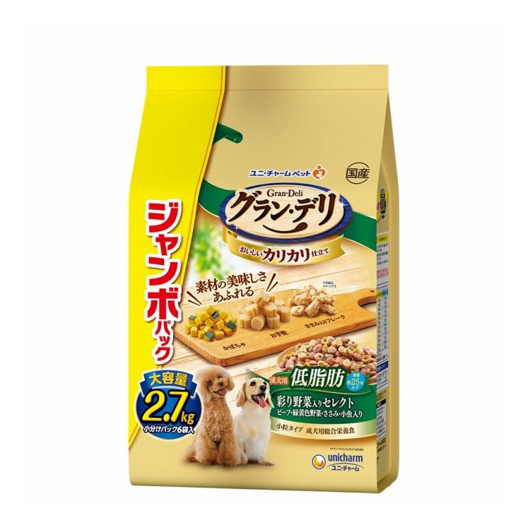 【商品説明】・"グラン・デリ"は、愛犬が大好きな素材を豊富に使用して「美味しさと栄養バランス」を考えた小粒設計のドライタイプのフードです。・体重が気になる愛犬にピッタリの低脂肪設計・小分けパックでおいしさと風味を逃さない〇原材料(成分)穀類...