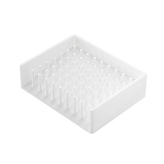 山崎実業 水切りソープトレイ ミスト ホワイトJANコード：4903208029919●点で支えるデザインのおしゃれなソープトレイです。●点で接するので、石鹸が乾きやすく長持ちします。●斜面になっているので、石けんの水を、自然に流してくれま...