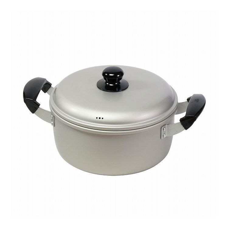 ■商品説明軽くてあつかいやすい！煮込み料理にも。熱伝導性が良く軽くて使いやすいアルミ鍋です。アルマイト加工なので、きれいさが長持ちします。ガス火対応。IHには使用できません。■サイズ幅33×奥行23×高さ16.5cm■材質表面加工/アルマイ...
