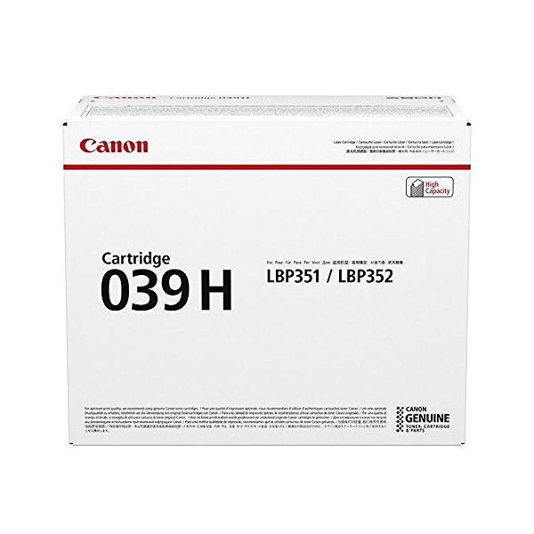 キヤノン トナーカートリッジ 039H 大容量 0288C001JANコード 4549292031492LBP352i/LBP352i351i用トナーカートリッジ。◆印刷可能ページ数 25000ページ（ISO / IEC 19752に基づき...