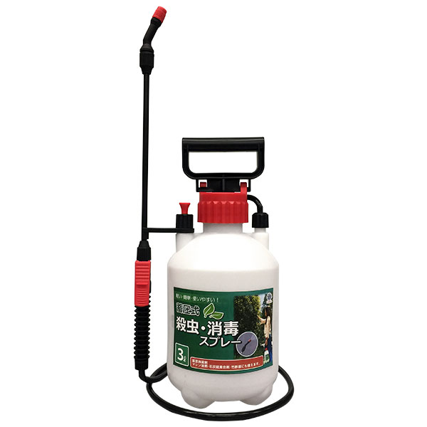 商品サイズ：幅15×奥行15×高さ36cm820g材質：本体・ノズル=ポリプロピレン タンク=ポリエチレン 耐圧ホース=軟質ビニール樹脂 ノズルパイプ=グラスファイバー原産国：中国完成品コンパクトな容量：3Lタイプ各種殺虫剤、殺菌剤、アルコ...