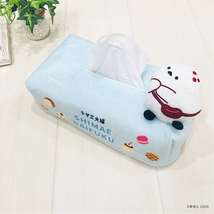 ■商品説明文シマエ大福がついた可愛いティッシュボックスカバー裏面からティッシュボックスを入れて、ゴムで固定する簡単仕様思わず触りたくなるマイクロファイバー生地のふわふわな使い心地プレゼントにもおすすめです●ご家庭でお洗濯可能です。　■商品サ...