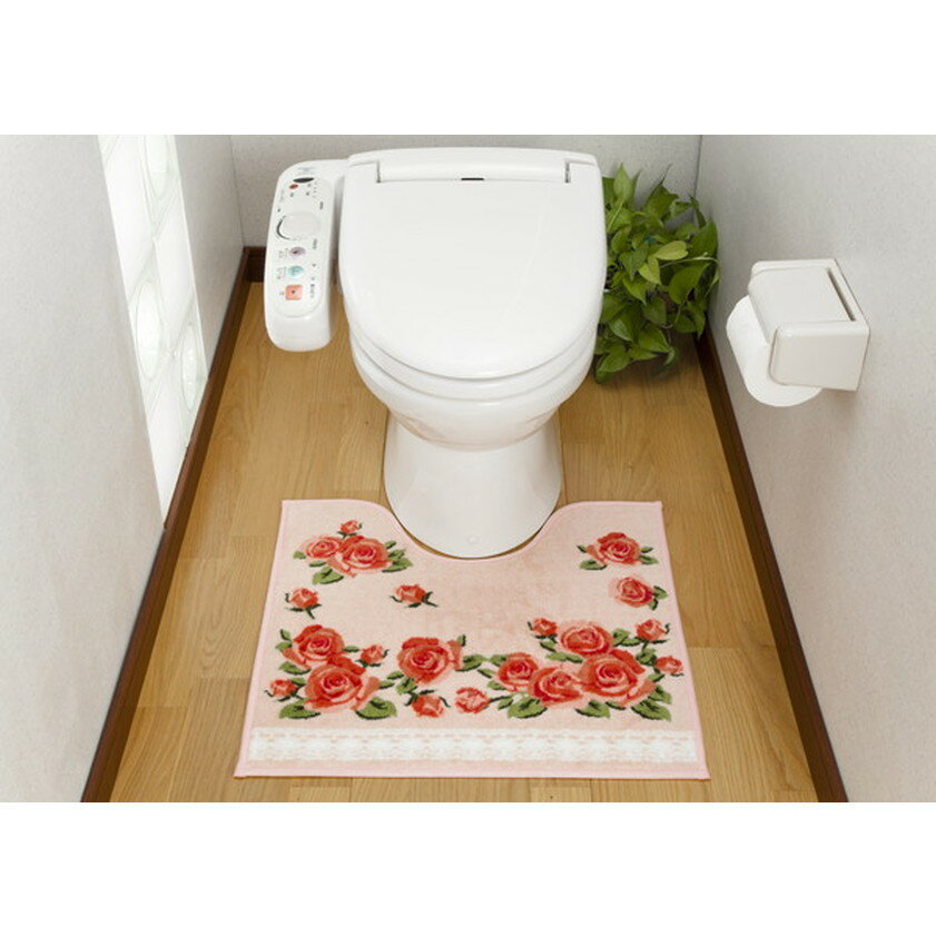 サイズ：約タテ55xヨコ60cm組成：アクリル100%（裏面すべりにくい加工）生産国：中国【配送について】こちらの商品は、代引きでの出荷は受け付けておりません。【送料について】北海道、沖縄、離島は送料を頂きます。トイレマットレースローズ　タ...