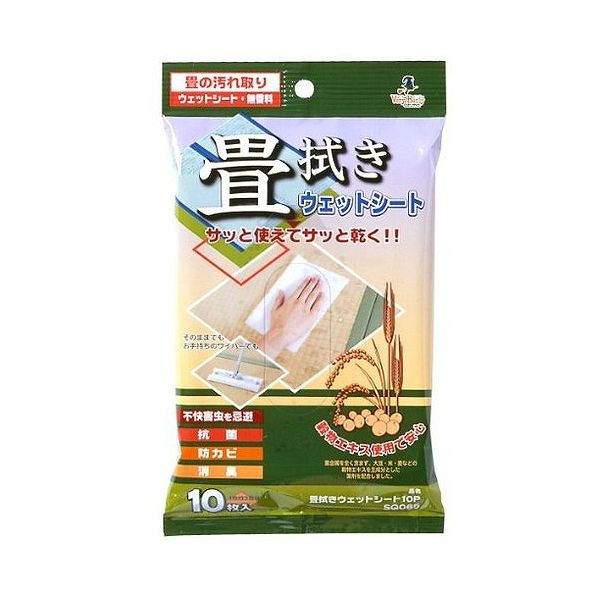 畳についた皮脂汚れや砂ぼこりを、きれいに拭き取ることができるウェットシート。雑巾のようにそのまま使えて、お手持ちのワイパーにも取り付け可能。重金属を全く使わず、大豆・米・麦などの穀物エキスを主成分とした薬剤を配合しているので安心して使えます...