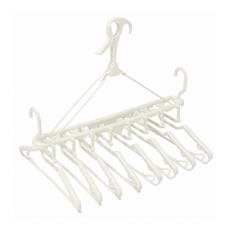 シャツやタオルがまとめて干せる。サイドフック使用で傾きや回転をおさえます。サイズ(約)幅385×奥行530×高さ470mm材質:本体/ポリプロピレン　ワイヤー/PP被膜鉄線　バネ/鋼【代引きについて】こちらの商品は、代引きでの出荷は受け付け...