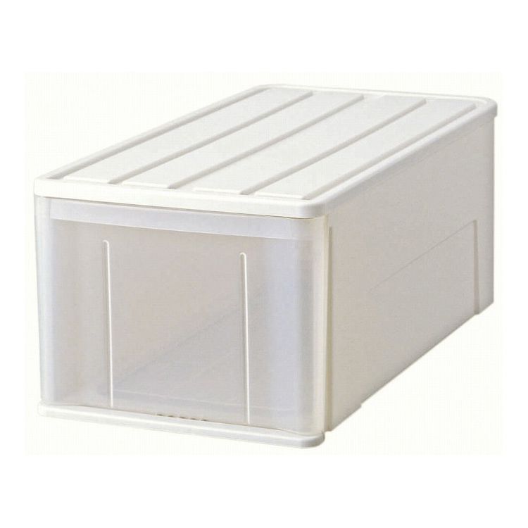 プラスチック製の引き出し式収納ケース。押入れに最適。収納可能目安:トレーナーなら約14枚、セーターなら12枚サイズ(約)幅39×奥行74×高さ30cm有効内寸サイズ(約)幅34.5×奥行69×高さ24.5cm材質:ポリプロピレン重量（約）2...