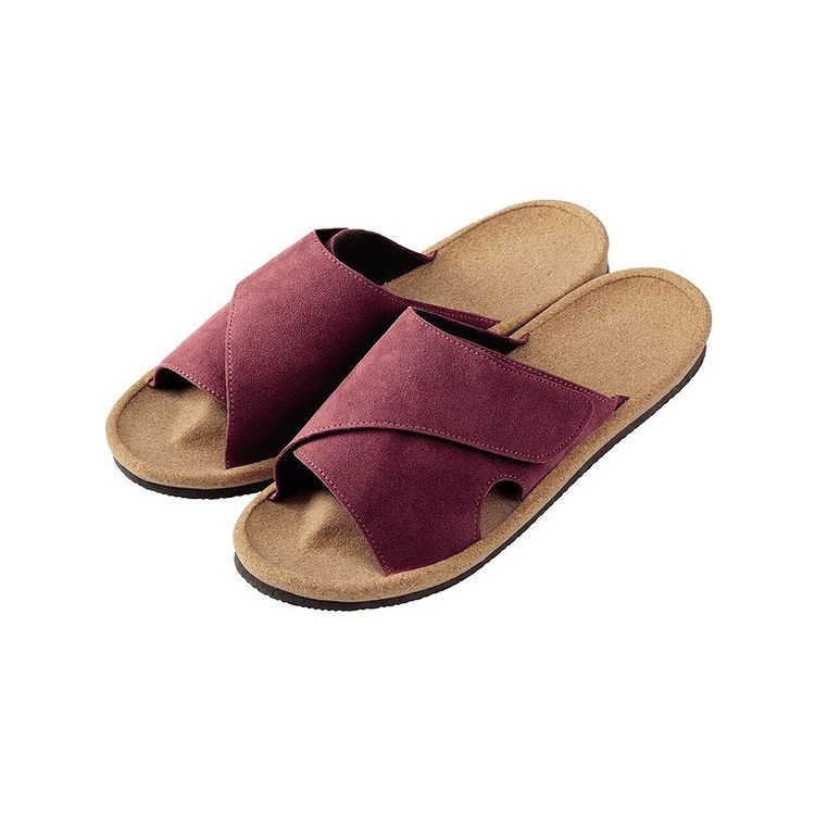 インソールの凹凸が足指力アップと足裏の縦横アーチを鍛えます。土踏まずは青竹踏みのような刺激で足裏のアーチをサポート。面ファスナーベルト調節 甲高、幅広、外反母趾などスリッパのサイズが合わない方にもフィット。適応サイズ：[Mサイズ]23.0-...