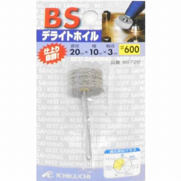 【商品詳細】■特殊な不織布研磨剤を使用しており、対象物を磨きながら、仕上げ面にツヤが出ます。■ステンレス・金属の研磨、クリーニング、木工に。■用途:ステンレス・金属の研磨、クリーニング、木工等■サイズ（直径×幅×軸径）:20×10×3mm■...
