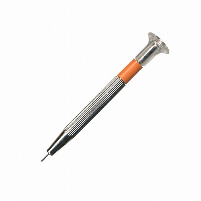 【商品詳細】時計バンドピン抜き専用工具です。ほとんどの金属バンドタイプでの使用に適しています。先端径が大変細いため、力の入れすぎに注意して使用ください。軸長：5mm軸径：0．7mm全長：75mmキャップ部最大径：13mm包装形態：台紙・ブリ...