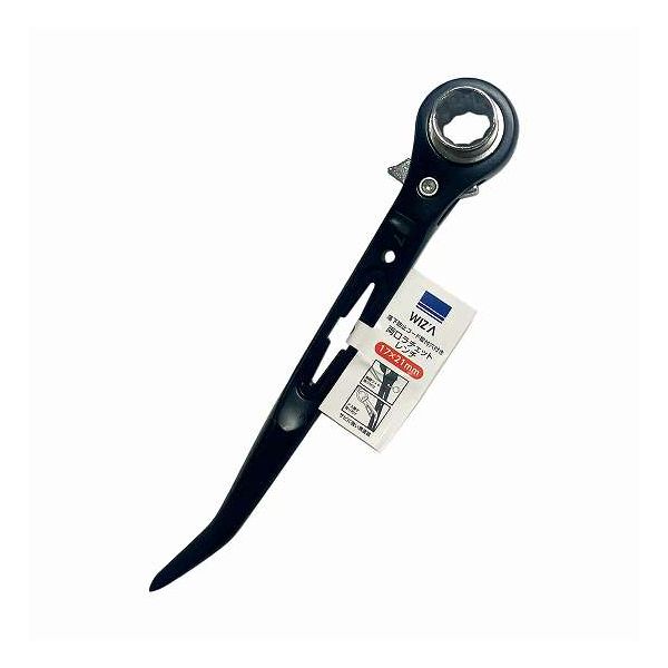 商品説明●炭素鋼●ブラック/シルバー●用途：足場組みや番線締めなどに●サイズ（約）：D240×W41×H50mm●重量（約）：381g●対辺寸法：17×21mm●材質：炭素鋼表面処理：黒塗装●仕様：落下防止コード取り付け穴付き/シノ付きスペ...