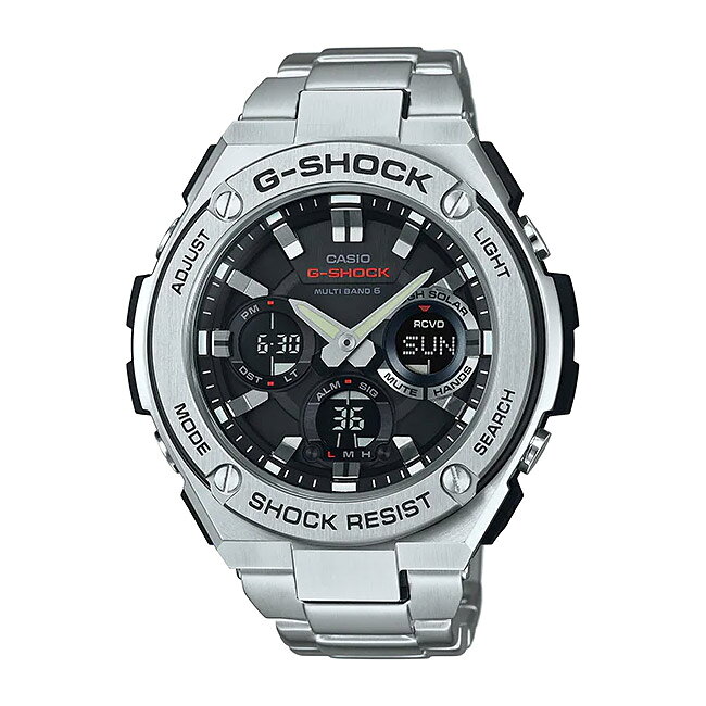 【商品説明】タフネスを追求し進化を続けるG-SHOCKから、新たに「レイヤーガード構造」を採用した「G-STEEL（Gスチール）」が登場。ベゼル部に異なる素材を用いて、二層のレイヤー構造にすることにより新たな耐衝撃構造を実現。ベゼル上部にメ...