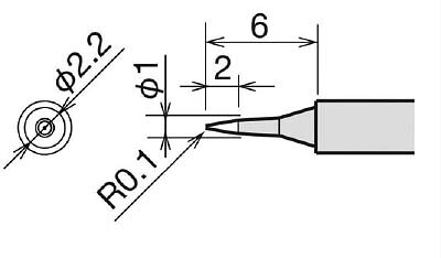【商品詳細】●微細はんだ付けに最適なφ2.9の極細こて先。●コテ先名称:R0.1●適合コテ:RX-812AS、RX-802AS、RX-852AS、RX-822AS●こて先径(mm):φ2.9●消費電力：36W生産国：日本重量：5g【送料につ...