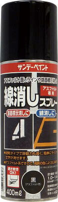 【商品詳細】●速乾タイプで隠蔽力も高く、簡単にラインや文字が消せます。●アスファルト系ですので、周囲の色によくなじみます。●駐車場や倉庫などのアスファルト面に引かれたラインや路面表示消しに。●色:黒●容量(L):0.4●塗布面積([[平米]...