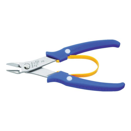 【商品詳細】●ステンレス製です。●グリップ抜け防止ピン付です。●プラスチック専用、金属線切断不可です。●プラスチック成形業●切断能力(mm)樹脂：φ4.0●切断能力(mm)鉄線：-●切断能力(mm)銅線：-●全長(mm)：150●フラット刃...