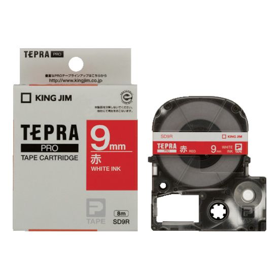 【商品詳細】●ビビッドなカラーラベルに白文字印刷のため、文字がくっきり見えます。●テープ幅(mm)：9●テープ色：赤●テープ長さ(m)：8●文字色：白●文字色：白●白文字●エコマーク認定品●テープ:PET●ケース:ABS原産国日本JANコー...